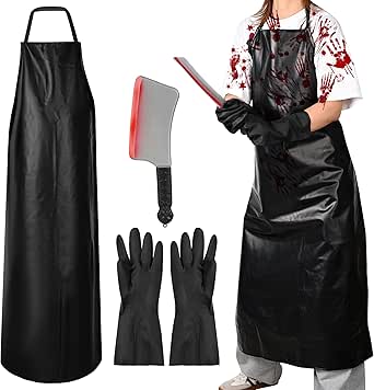 Amazon.com: 3Pcs Halloween Butcher Costume Kit Adult Men Women Butcher ...