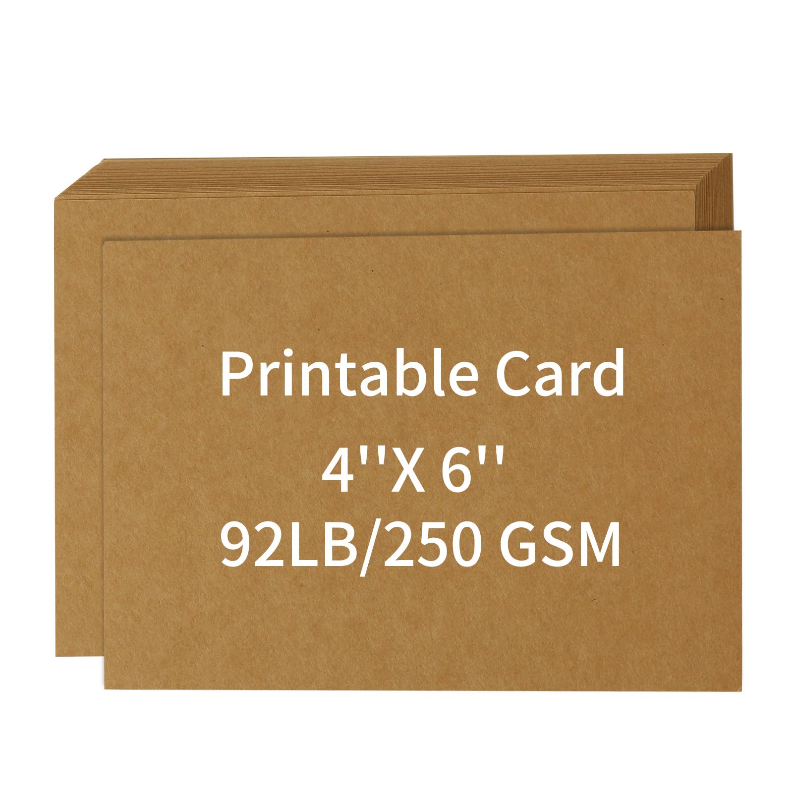 Amazon.com : 50 Pack 4x6 Kraft Cardstock Paper, Thick Index Card for ...