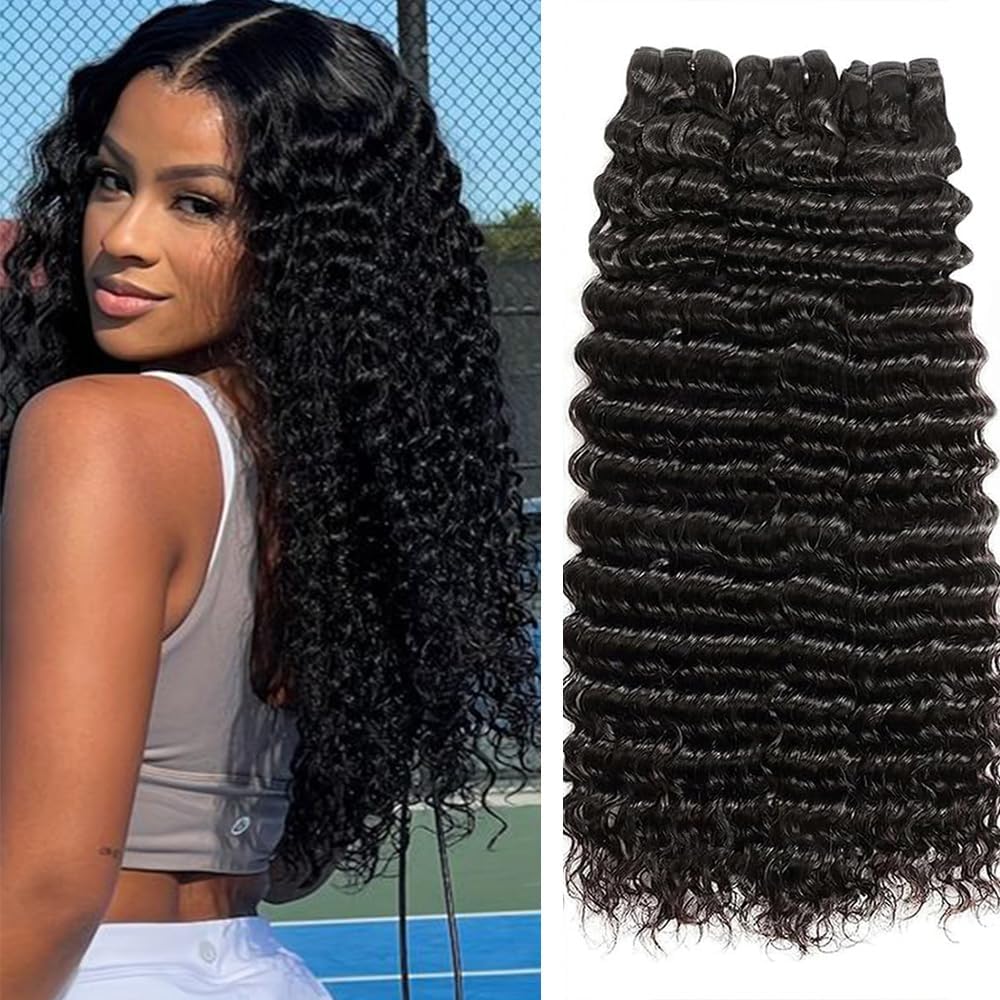 Amazon.com : Deep Wave Human Hair Bundles 20 22 24 Inch 100% Unprocessed Virgin Deep Wave Human ...