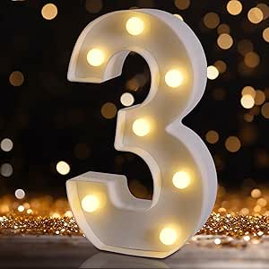 Amazon.com: LED Marquee Numbers, 0-9 Led Light Up Numbers for Party ...