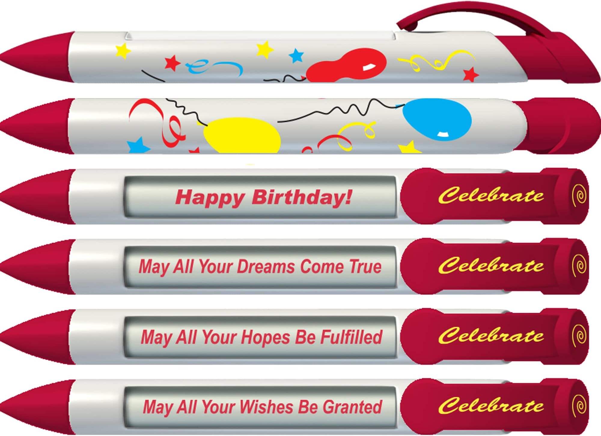 Amazon.com: Greeting Pen "Celebrate" Birthday Pens with Rotating ...