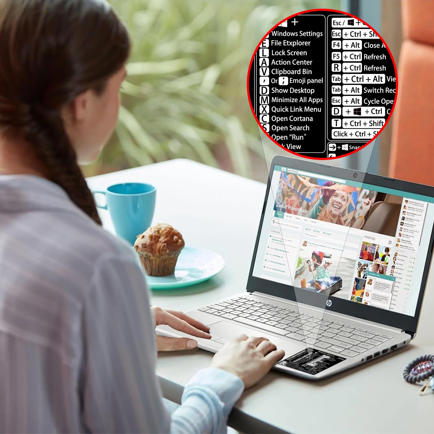 Snapklik.com : 2-Pack丨Windows Shortcut Sticker丨, Keyboard Shortcut ...
