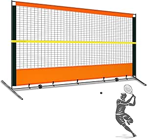 ORIENGEAR Tennis Rebound Practice Wall - 12ft x 6ft Rebounder Net for ...
