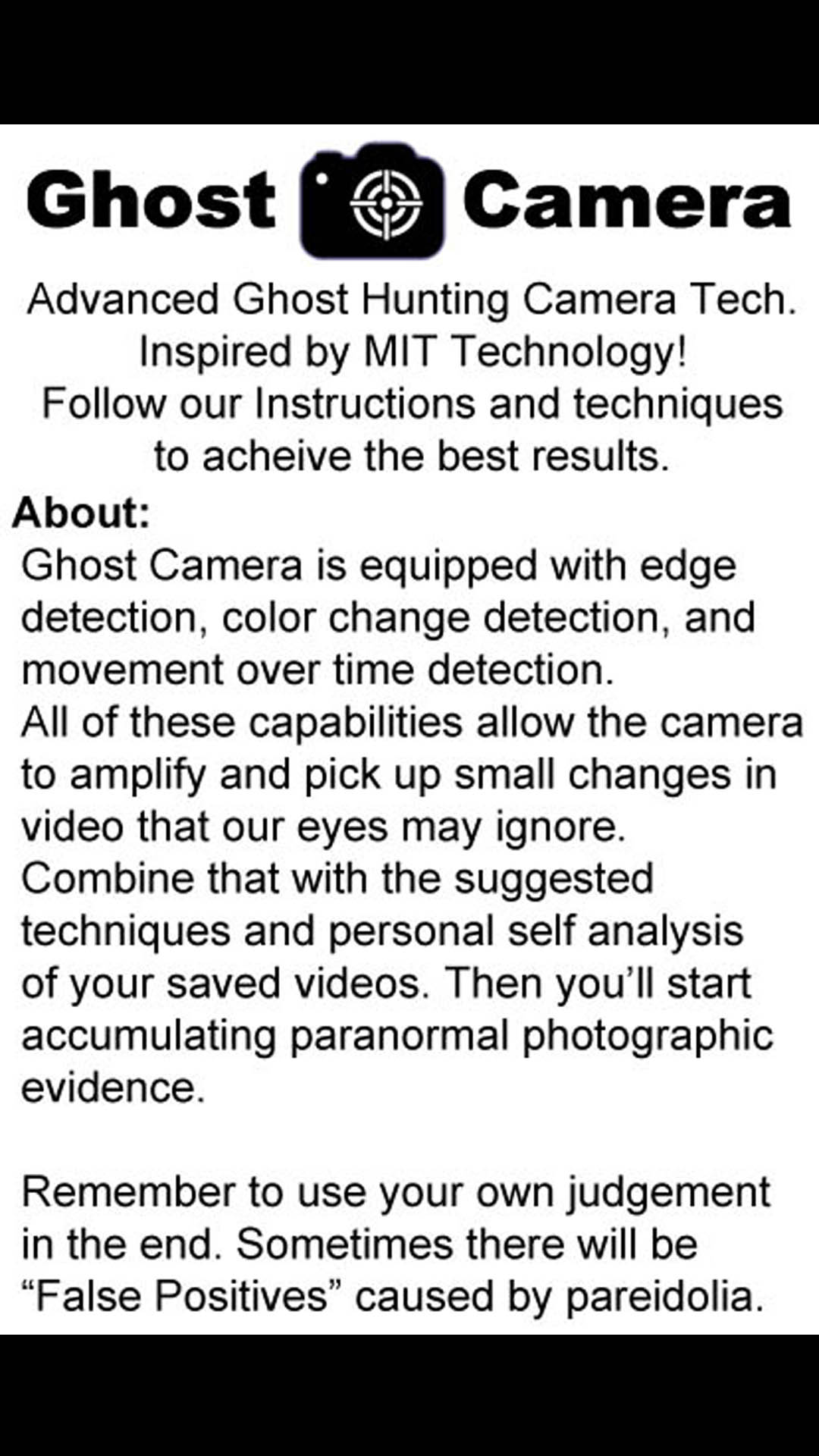 Ghost Camera by Pocket Future - App on Amazon Appstore