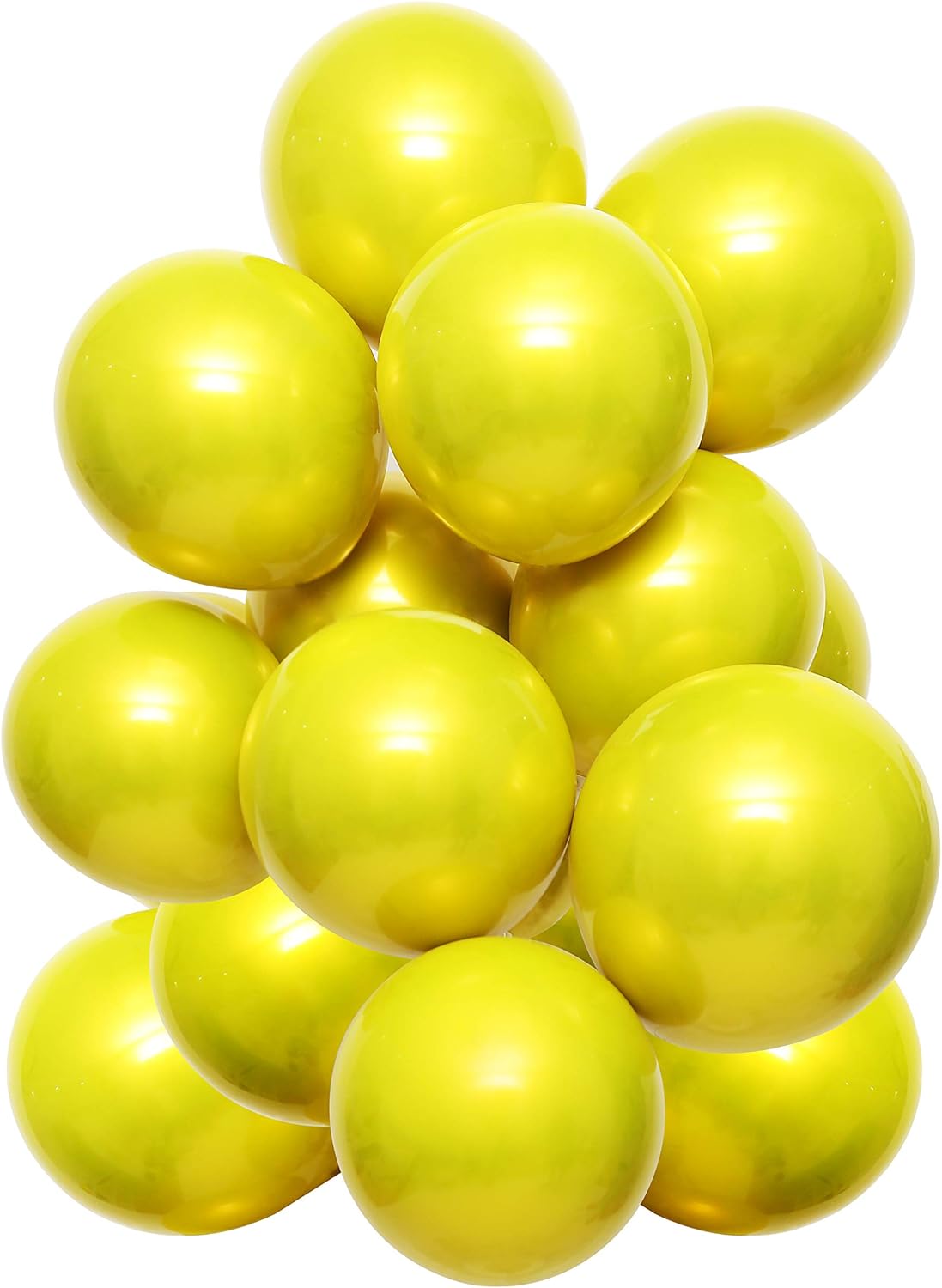 Amazon.com: Metallic Yellow Balloong 50pcs 12 inch metallic chrome ...