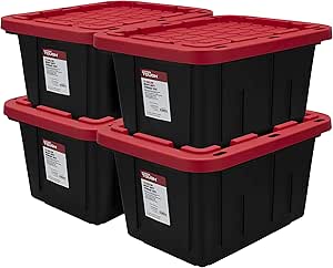 Amazon.com - Heavy-Duty 12-Gallon Storage Bins with Snap Lids, Black ...