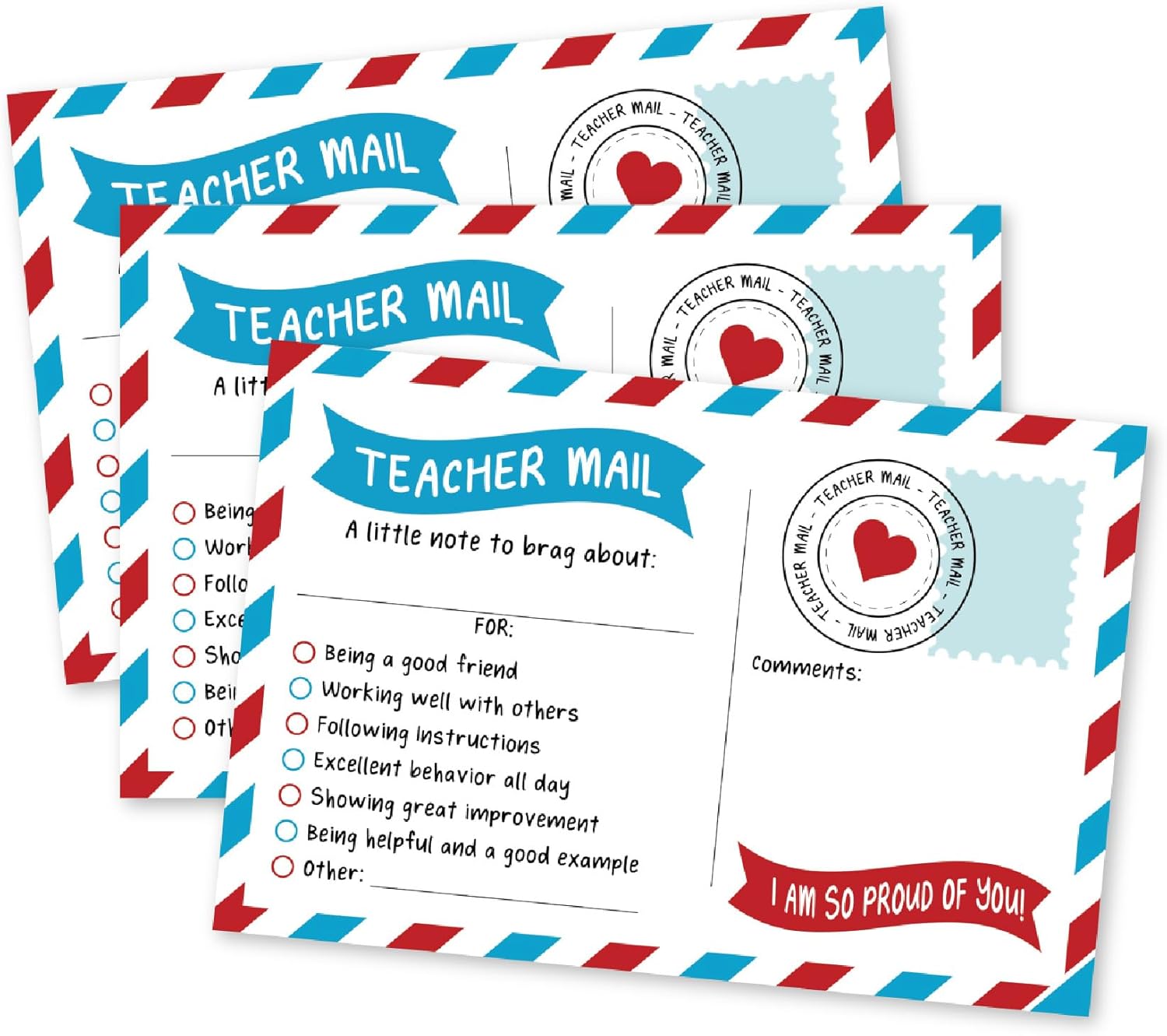 Amazon.com : Pink Pixie Studio 50 Teacher Mail Happy Letter to Parents ...