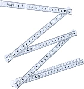 Folding Ruler Plastic Meter Stick with Scale, 2m Length Double-Sided ...