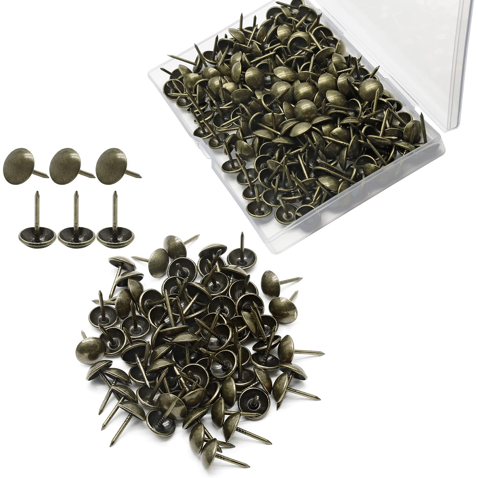 Amazon.com: Rierdge 200 Pcs Metal Thumb Tacks Decorative Bronze, 7/16 ...
