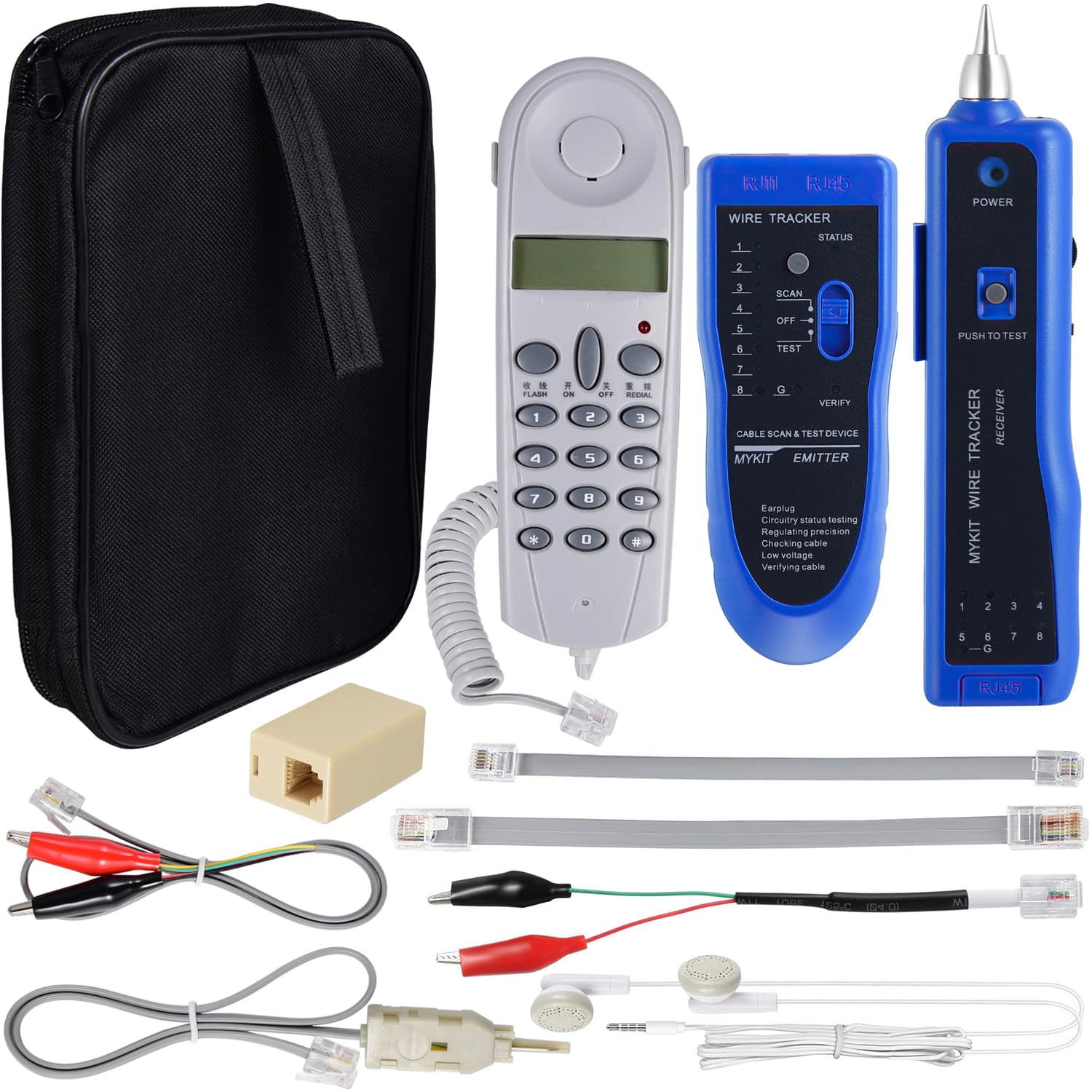 mykit Ethernet Cable Toner Tracer Tone Generator Receiver Probe Wand ...