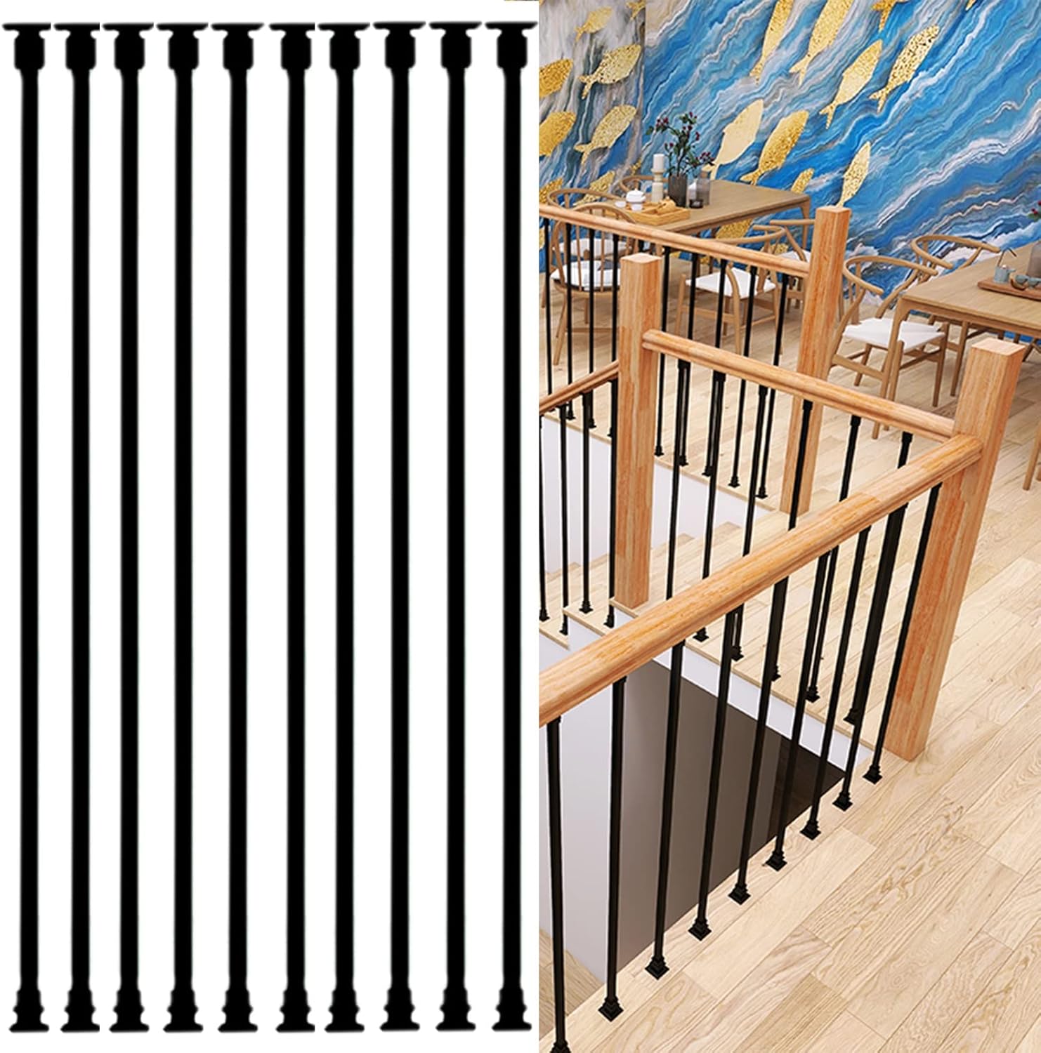 Amazon.com: LILANAI 1 2 4 6 8 Pack Hallway Loft Balusters Spindles, 37. ...