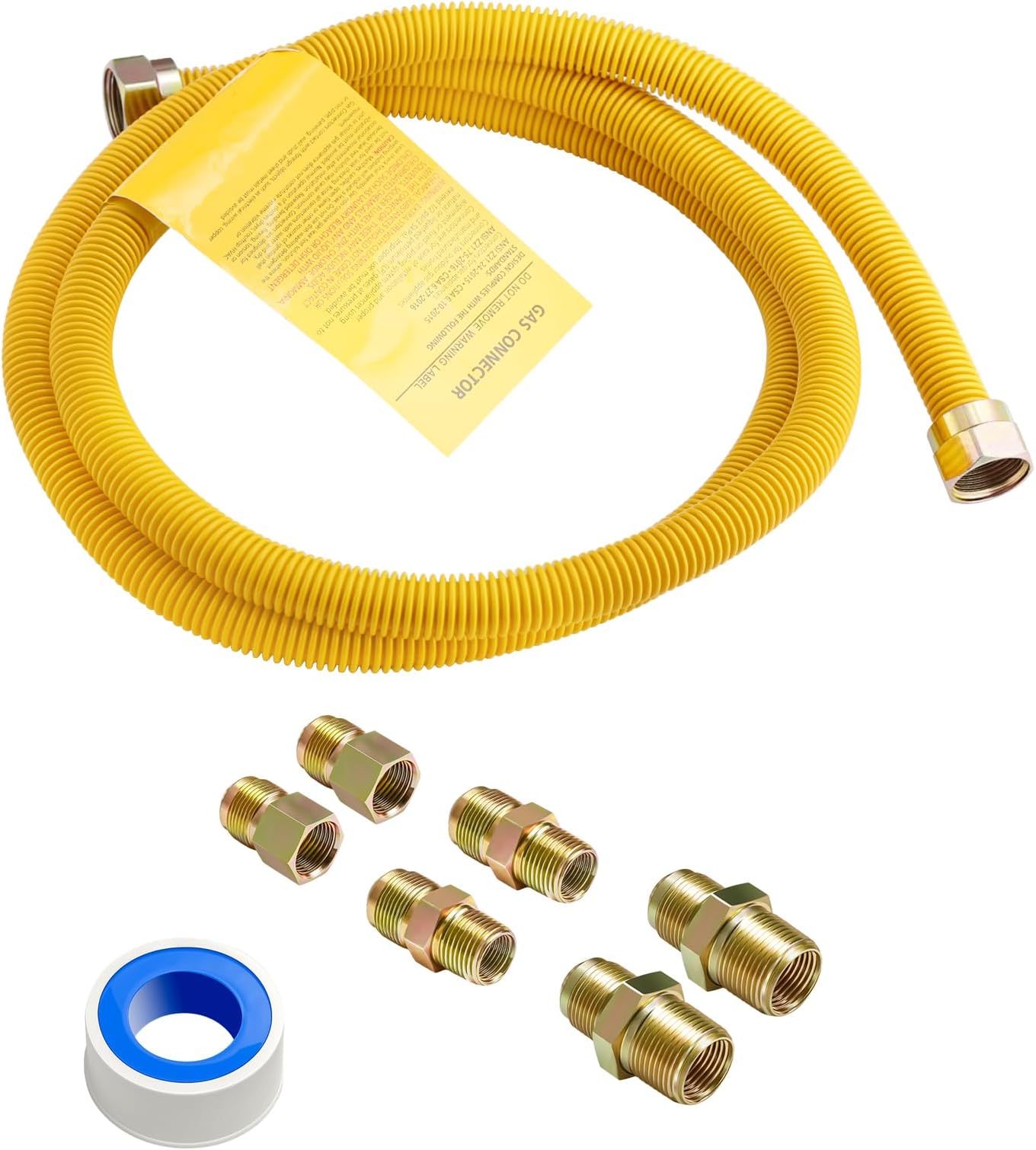 Amazon.com: 72" Gas Dryer Connector Kit Yellow Coated, 5/8" OD(1/2" ID ...