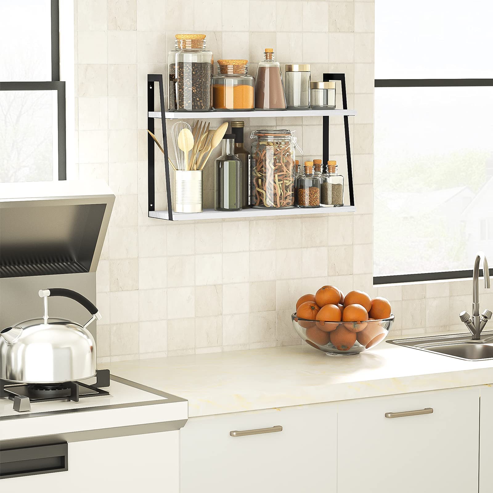 Snapklik.com : SRIWATANA Floating Wall Shelves, Rustic Wood Shelves ...