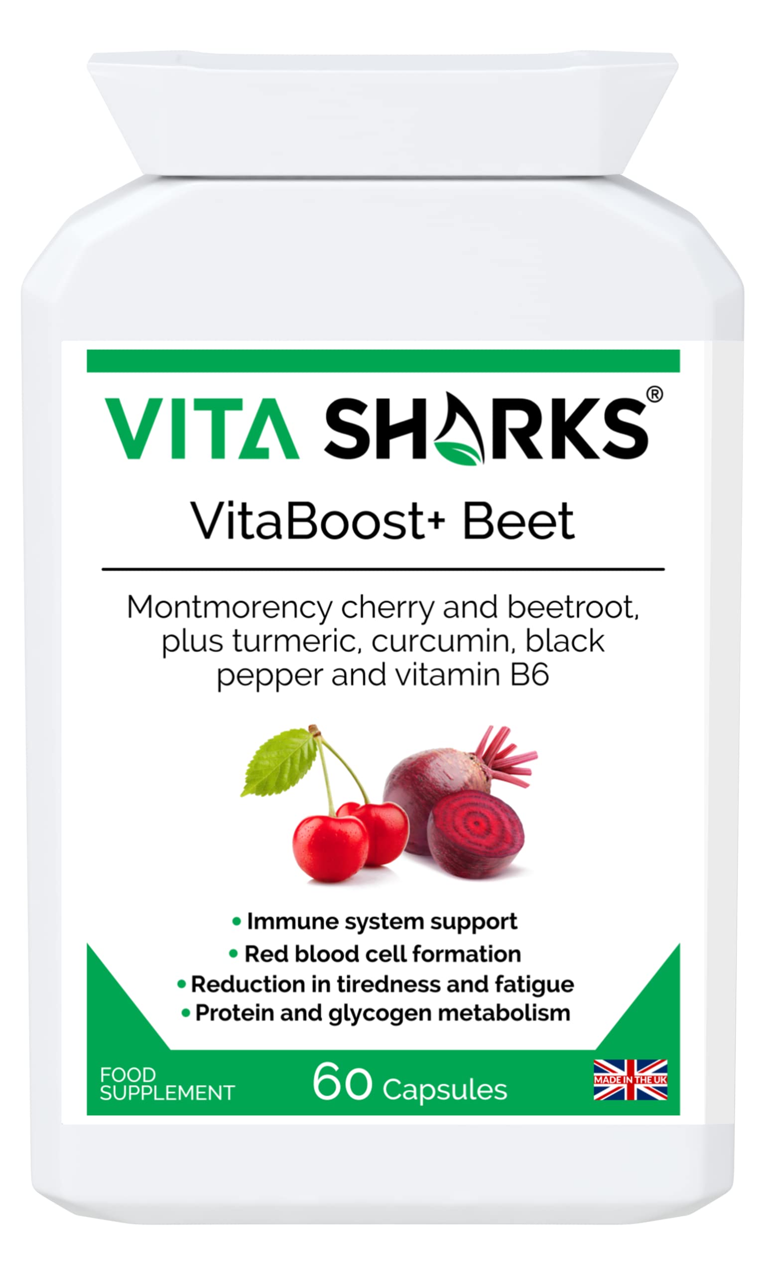 VitaBoost+ Beet Complete. 60 Vegan Capsules. Immune System Boosting ...