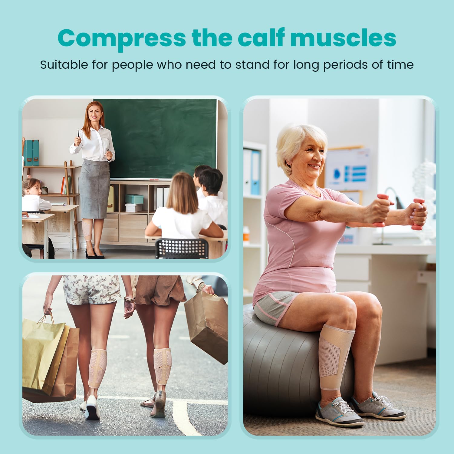 iDonua Swollen Lower Leg Calf Compression Brace for Swelling for Women ...