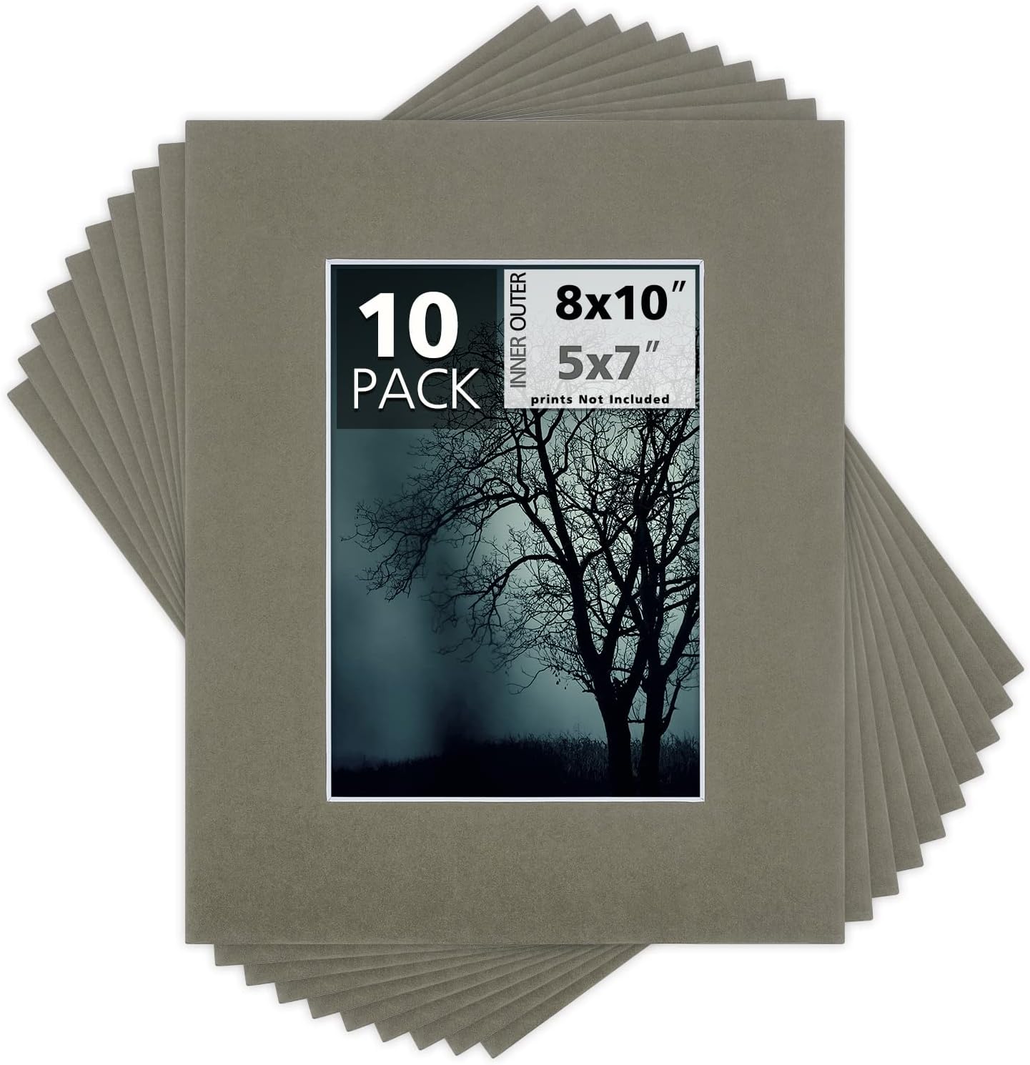 Amazon.com: Mat Board Center, Pack of 10, 8x10 for 5x7 Gray Color Mats ...