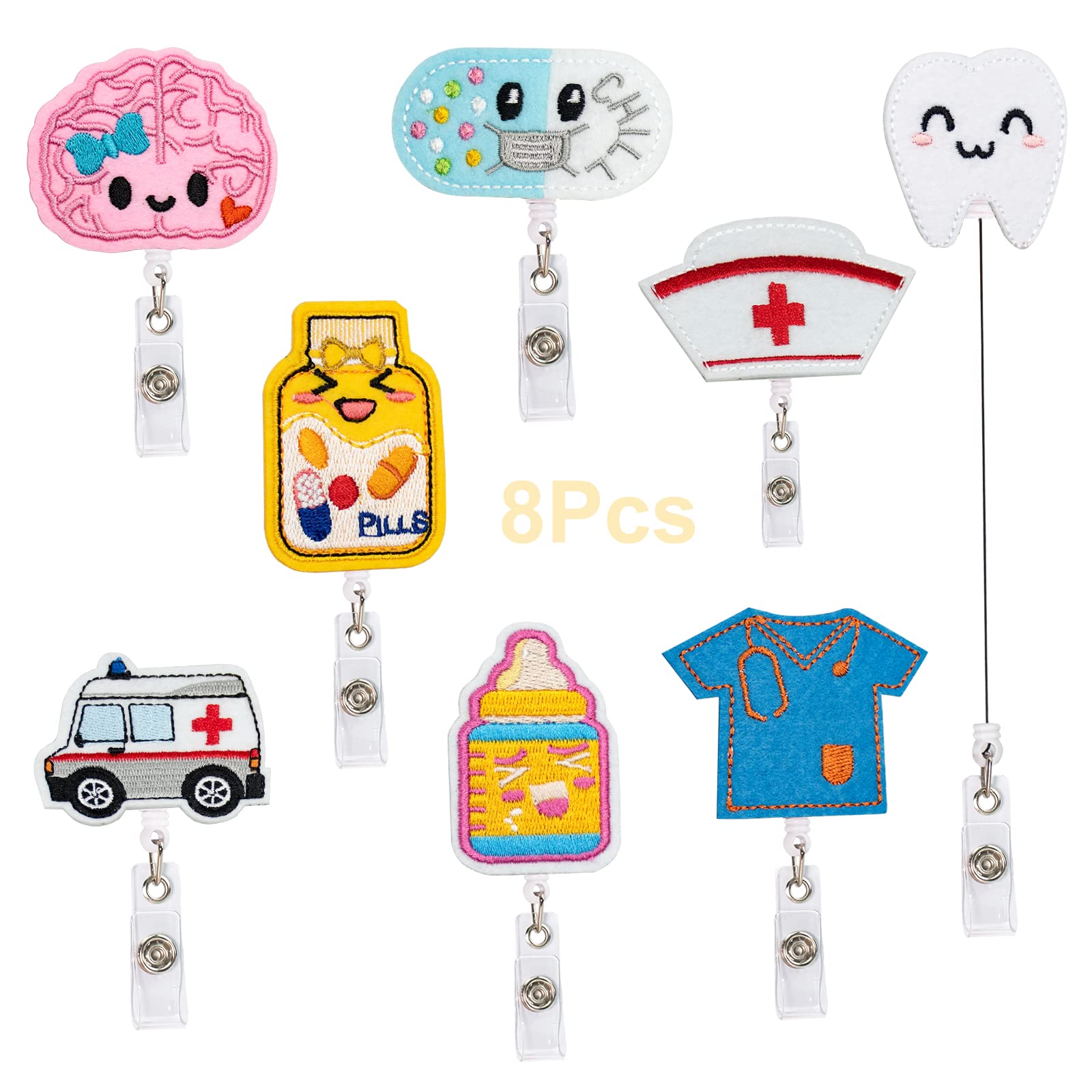 Buy 8 Types Felt Nurse Reel Retractable Badge Holder Cute Nursing Name buy-8-types-felt-nurse-reel-retractable-badge-holder-cute-nursing-name