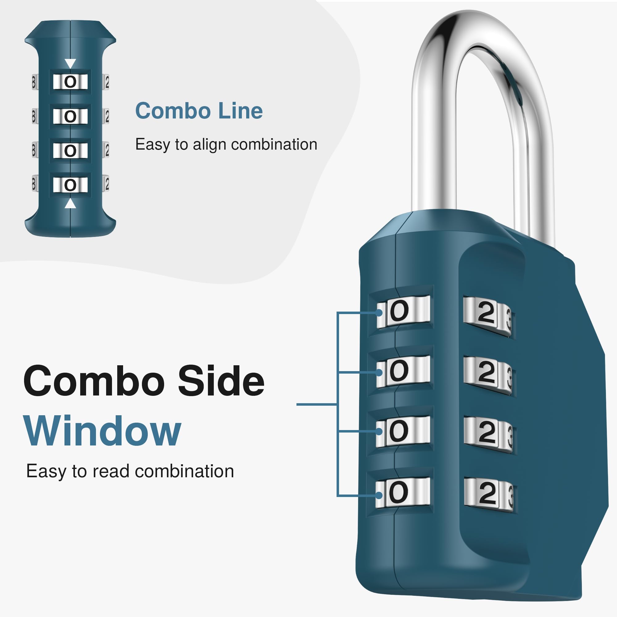 Snapklik.com : Puroma Combination Lock 2 Pack 4 Digit Waterproof Locker ...