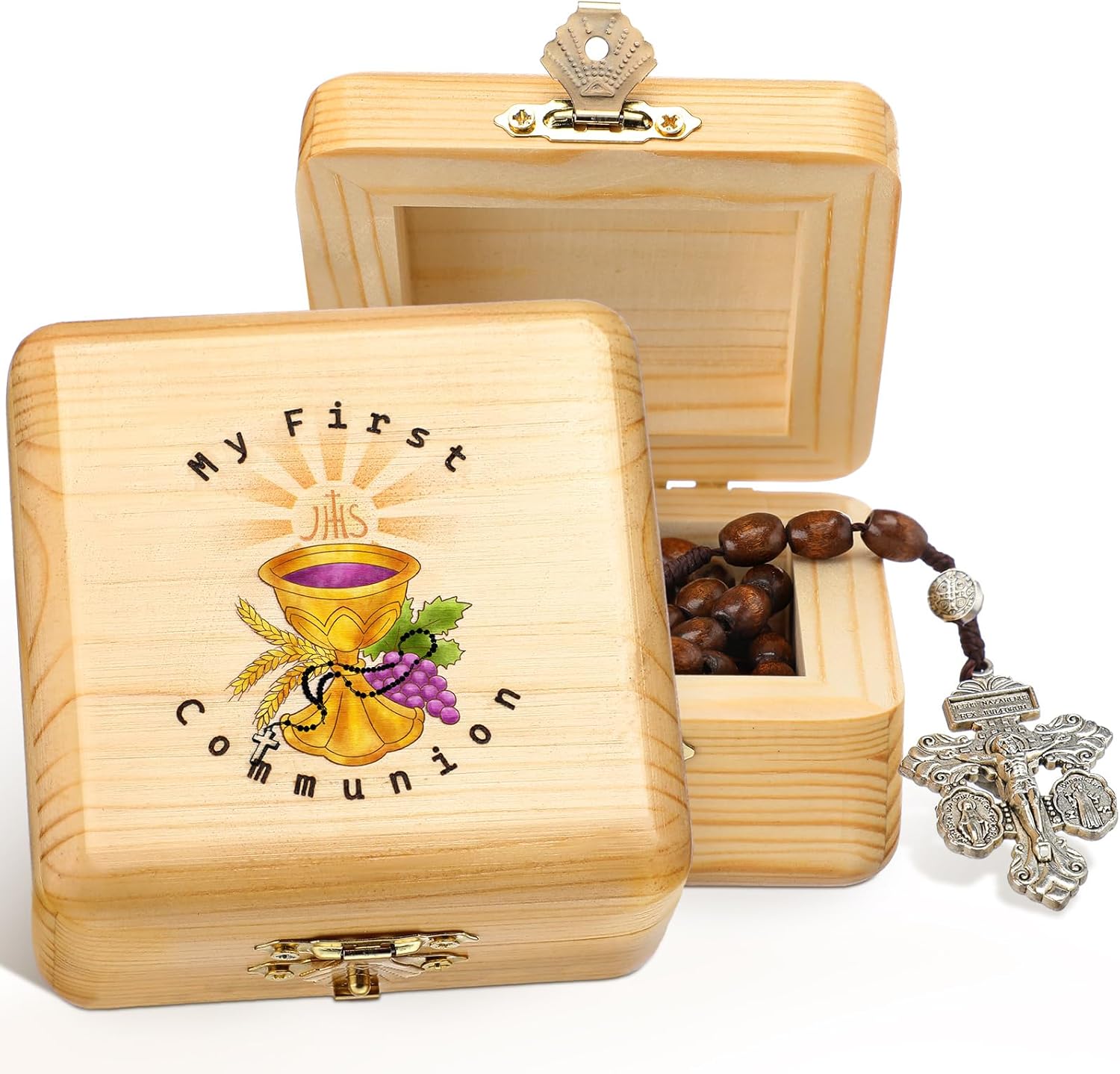 Amazon.com: First Communion Wooden Keepsake Box First Holy Communion ...
