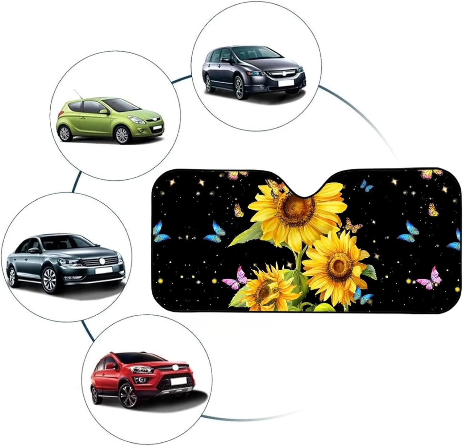 Parasol para parabrisas de automóvil con estampado de mariposas y ...