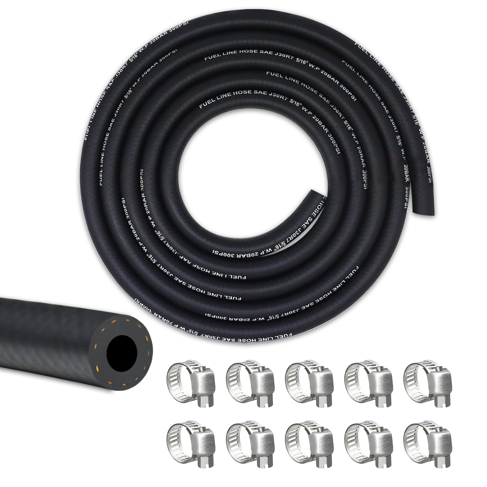 Amazon.com: VWTNI 5/16 Fuel Line, Fuel Line Hose 10 Feet, NBR Rubber ...
