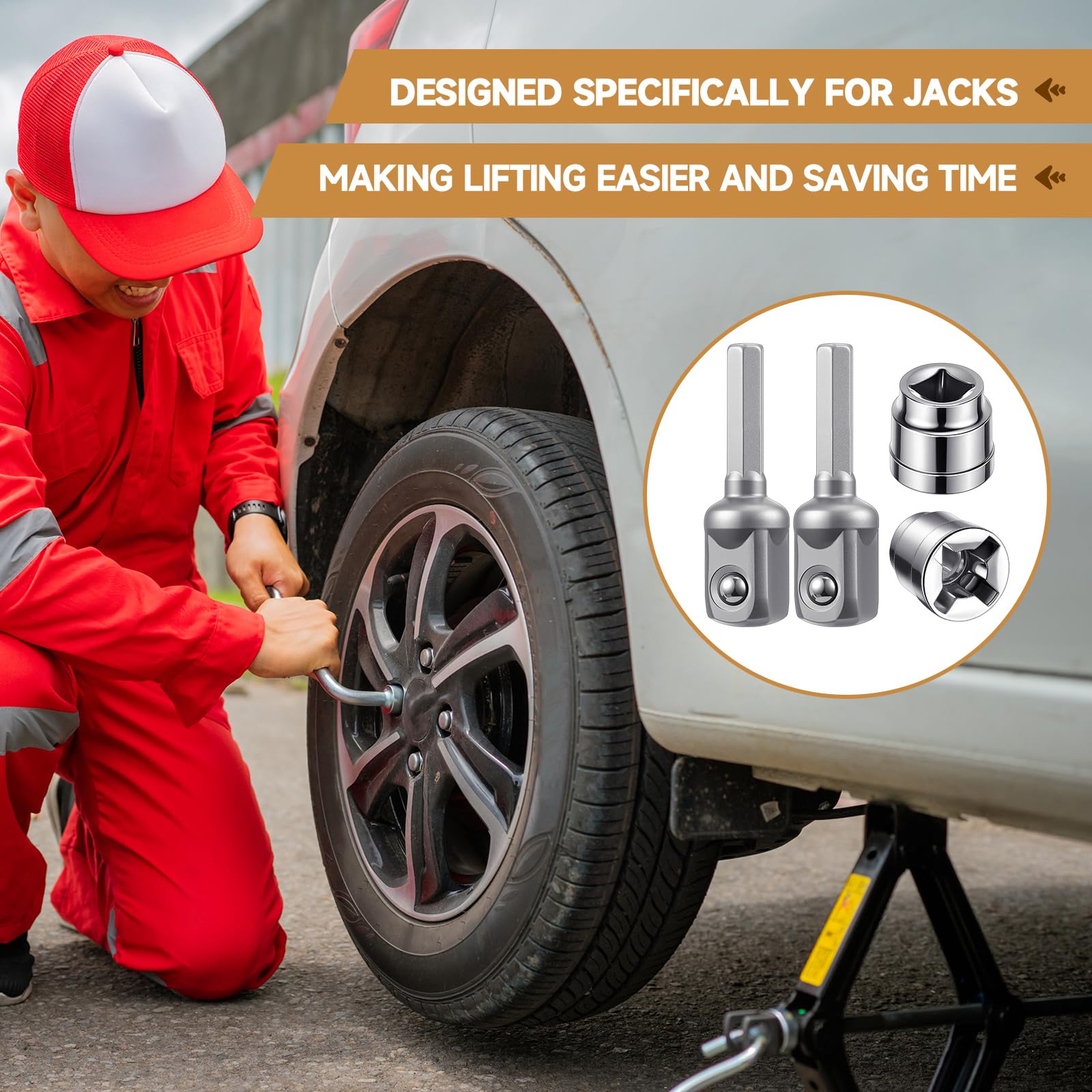 Snapklik.com : 2 Sets 1/2 Inch Scissor Jack Adapter For Hand Drill ...