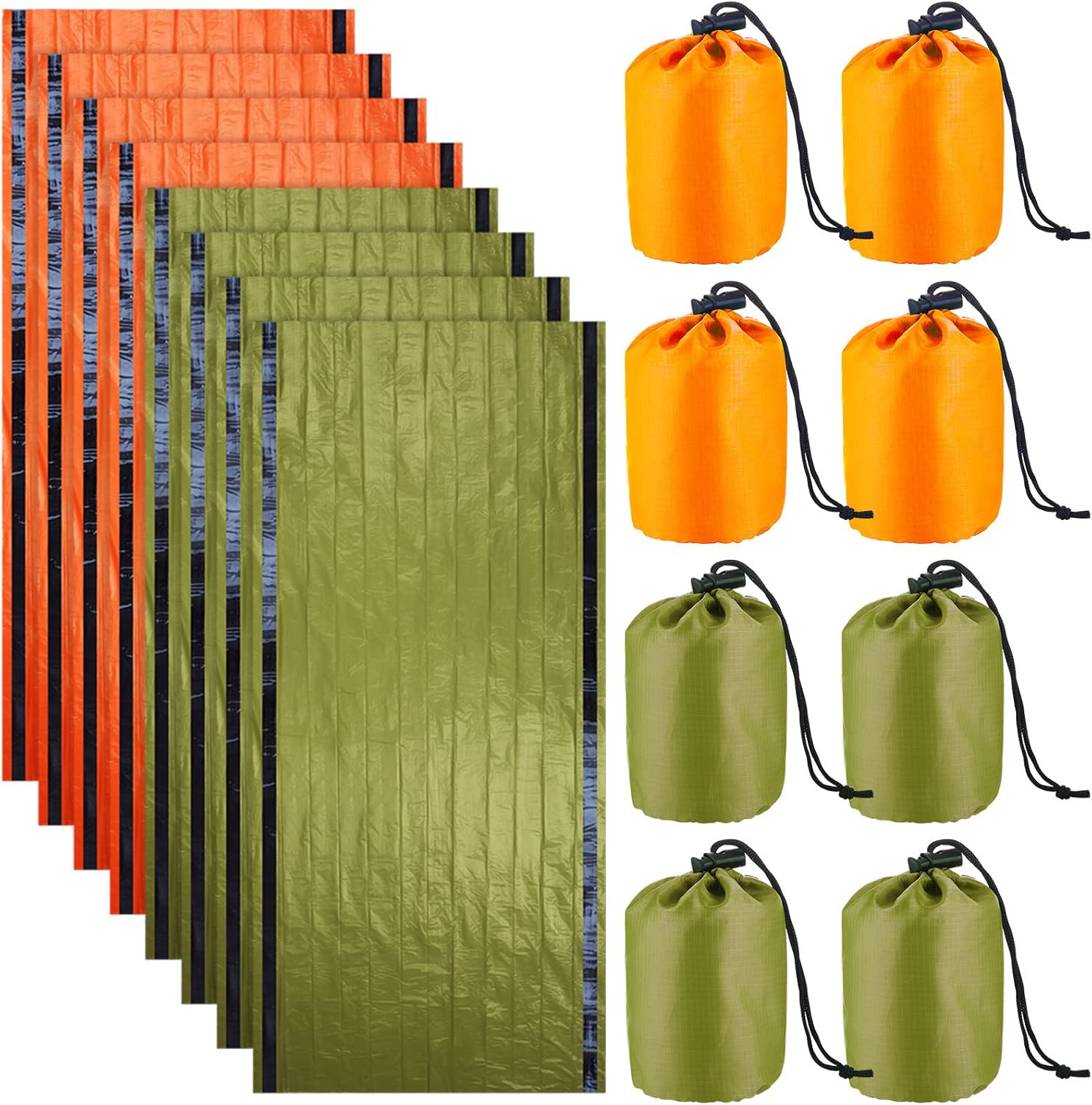 Amazon.com : 8 Pack Emergency Sleeping Bag Lightweight Thermal Survival ...