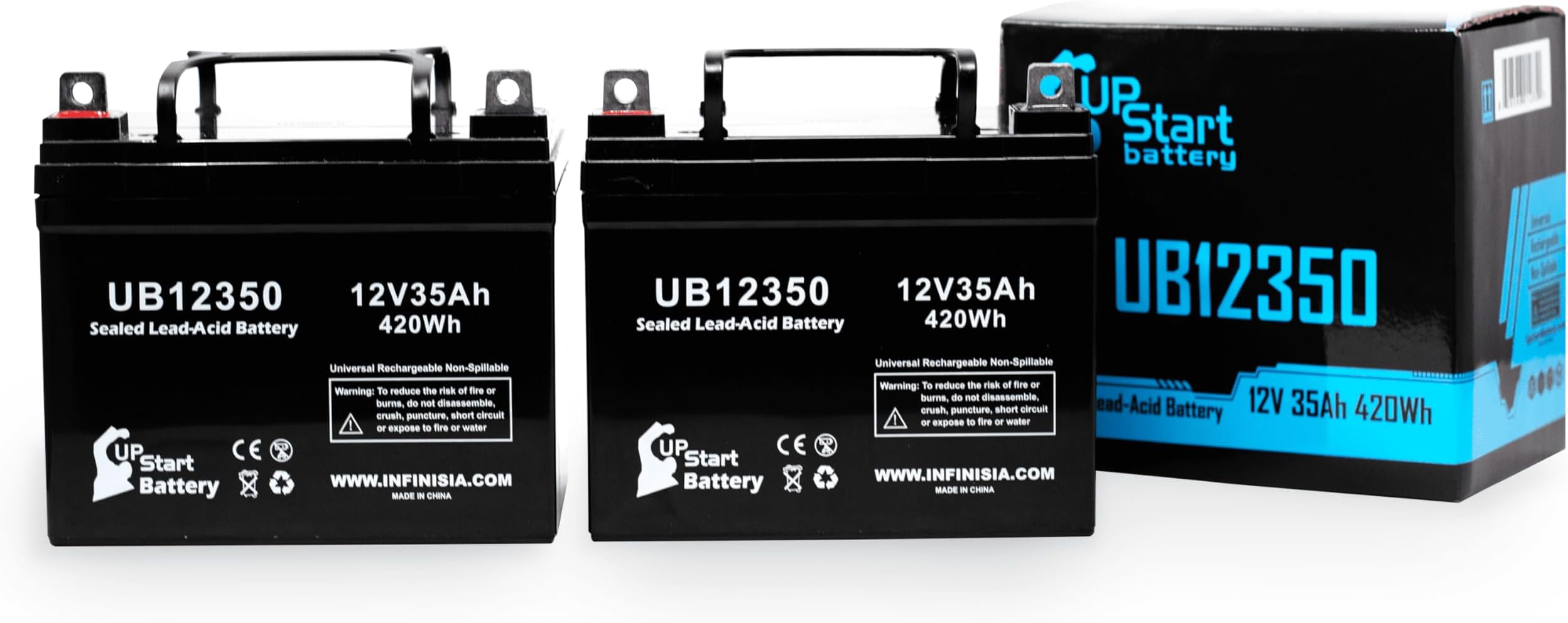 2X Pack - Pride Legend Scooter Battery - Replacement for UB12350 ...