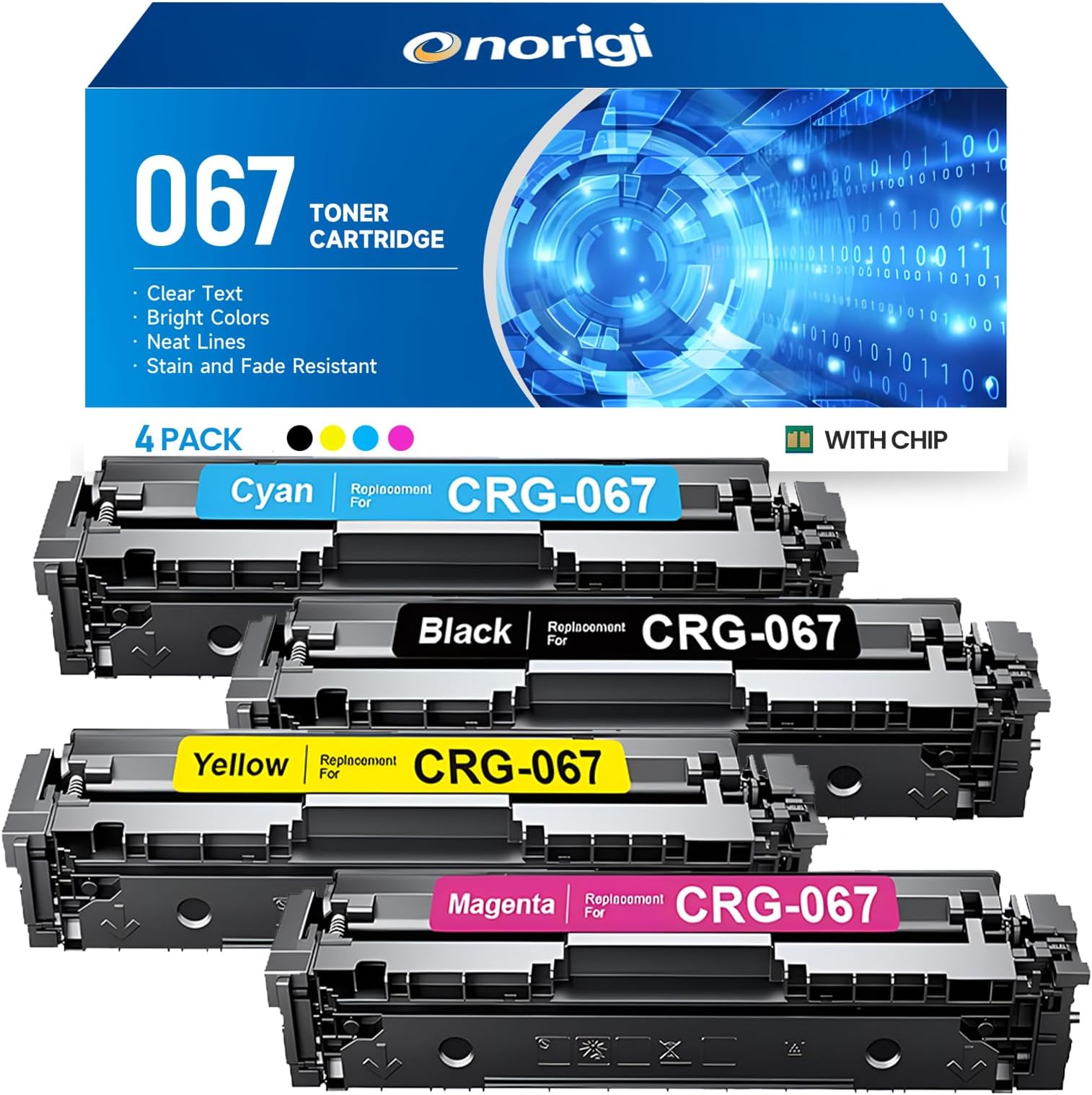 Amazon.com: Onorigi 067 Toner Cartridges Set Compatible with Canon 067 ...