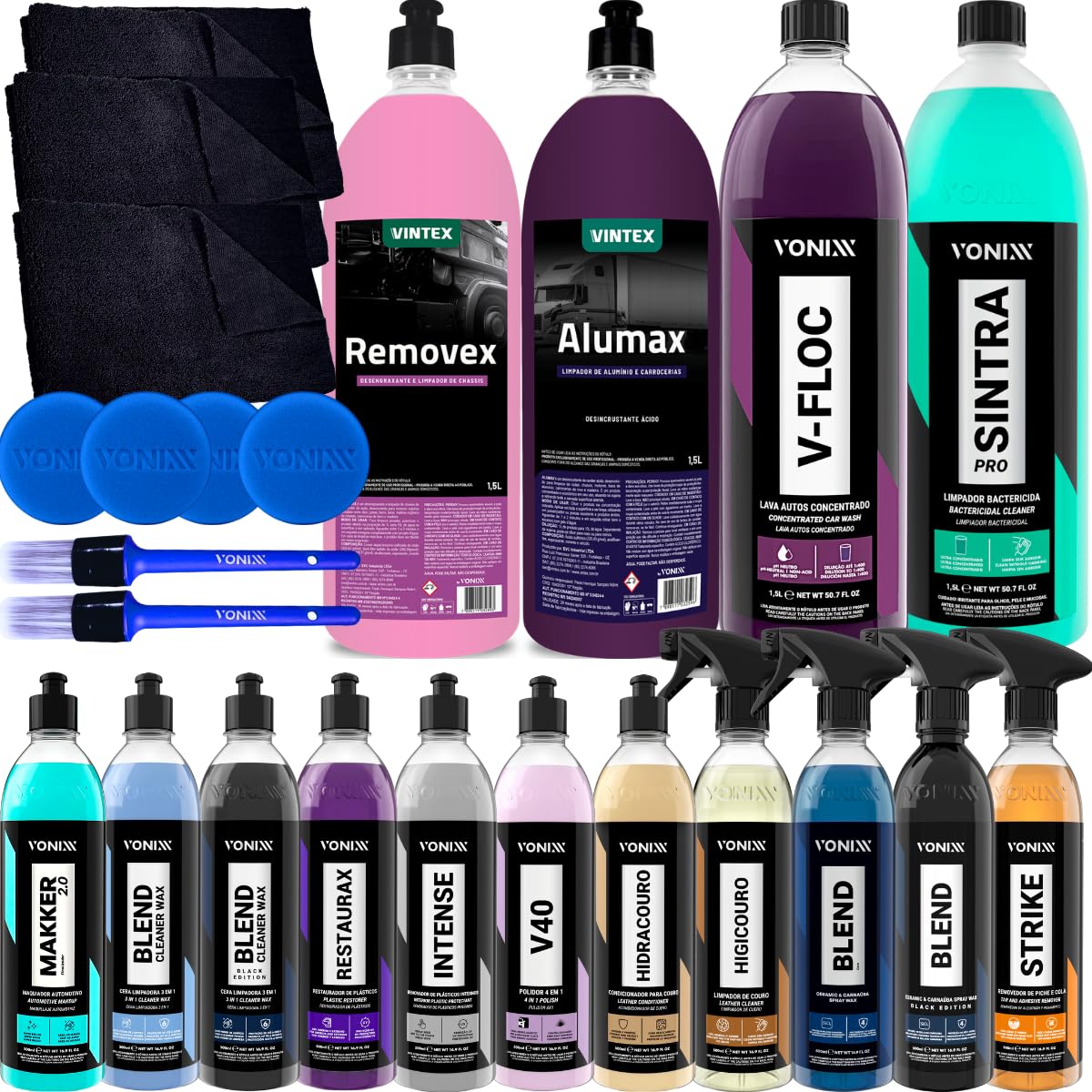 Kit Vonixx Iniciante Profissional Premium Limpeza Automotiva | Amazon ...