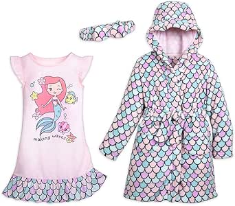 Amazon.com: Disney Ariel - Conjunto de bata, camisón y diadema para niñas - La Sirenita, Multi ...