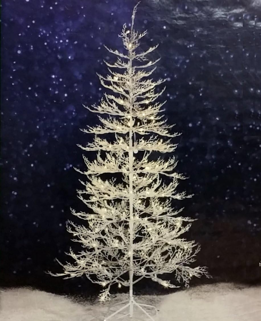 Amazon.com: 7 ft Winter White Twig Tree with LED Lights: Indoor/Outdoor ...