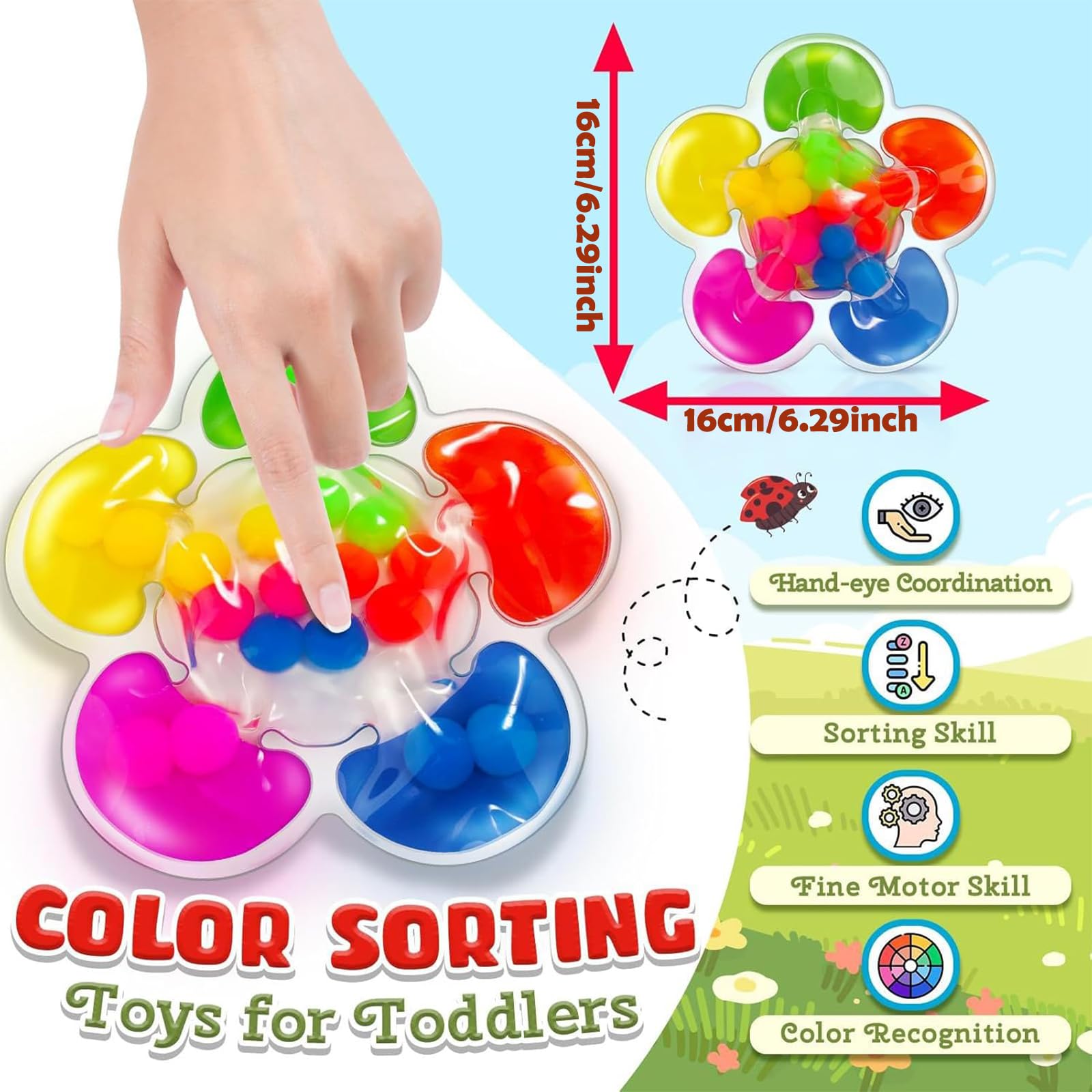 GZGRYTRC Colour Sorting Toys For Toddlers, Sensory Toys, Suitable for ...