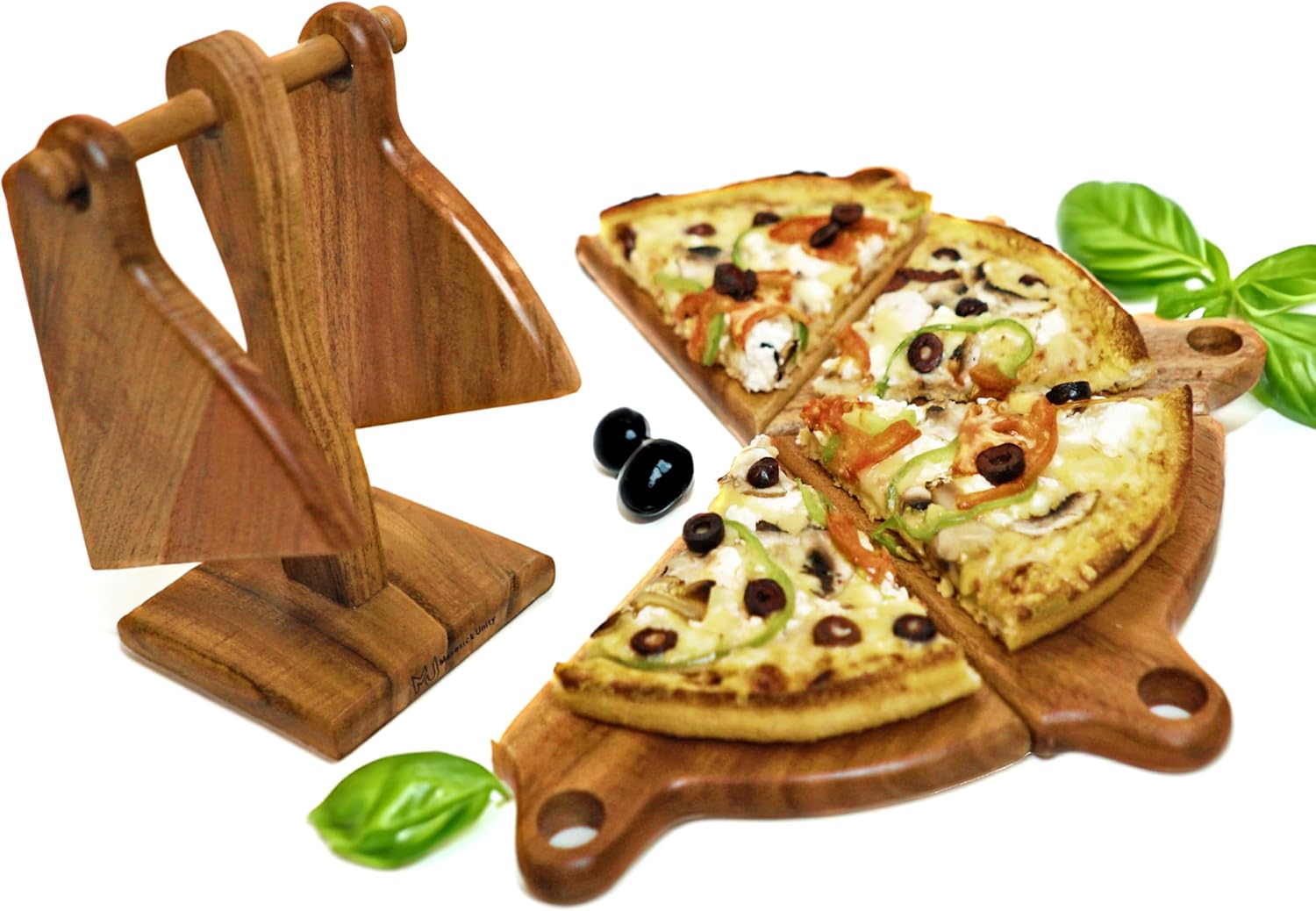 Amazon.com: Pizza Serving Plates with Stand - Mini Charcuterie Boards ...