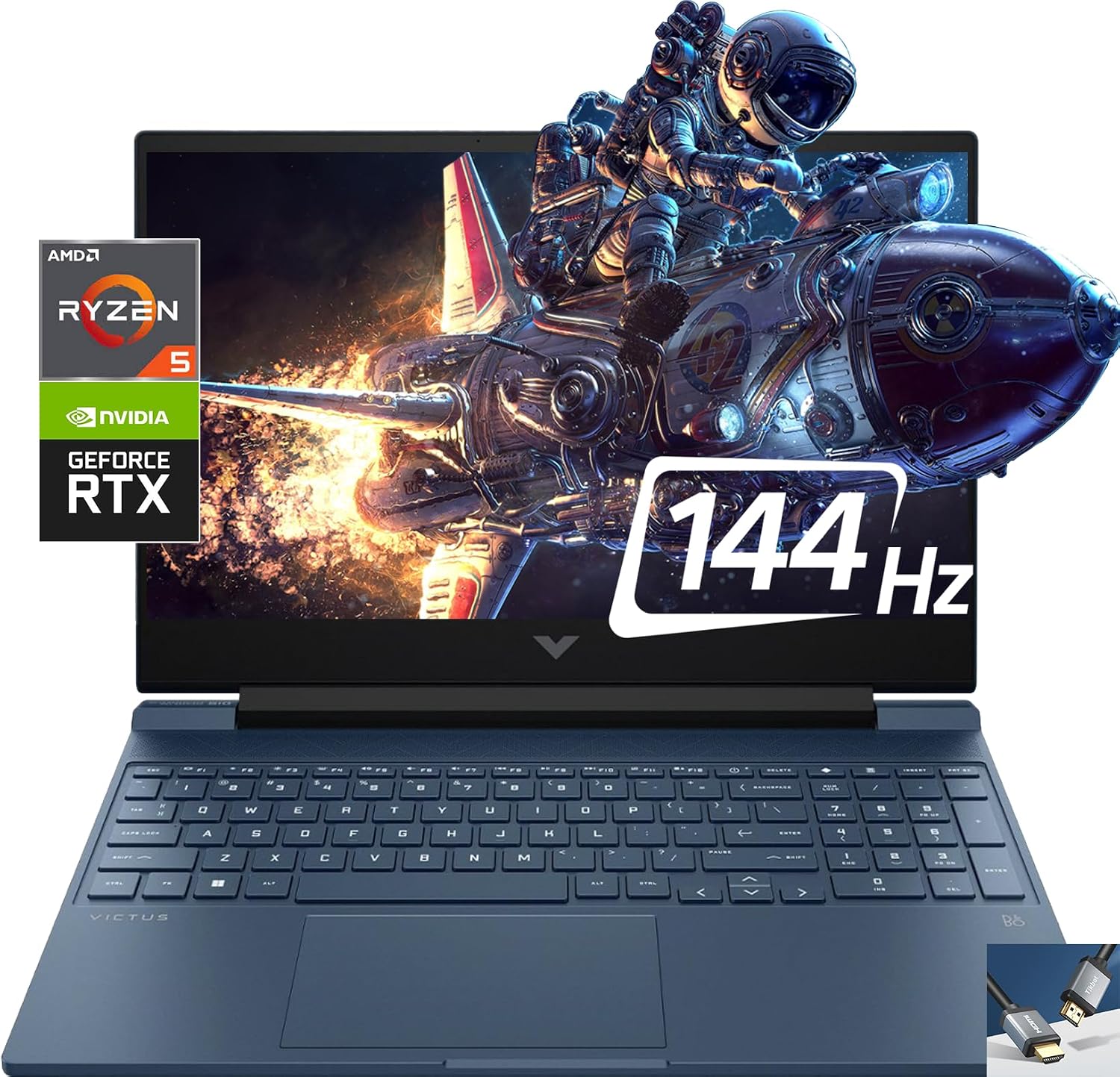Amazon.com: HP Victus 15 Gaming Laptop -15.6" FHD IPS 144Hz - AMD 7000 ...