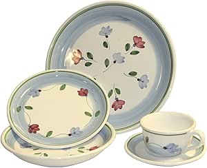 Amazon.com | Caleca Petali 5-Piece Dinnerware Place Setting, Service ...