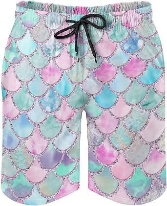 Homokoir Men's Summer Quick Dry Swim Trunks Mermaid Beach Board Shorts ...