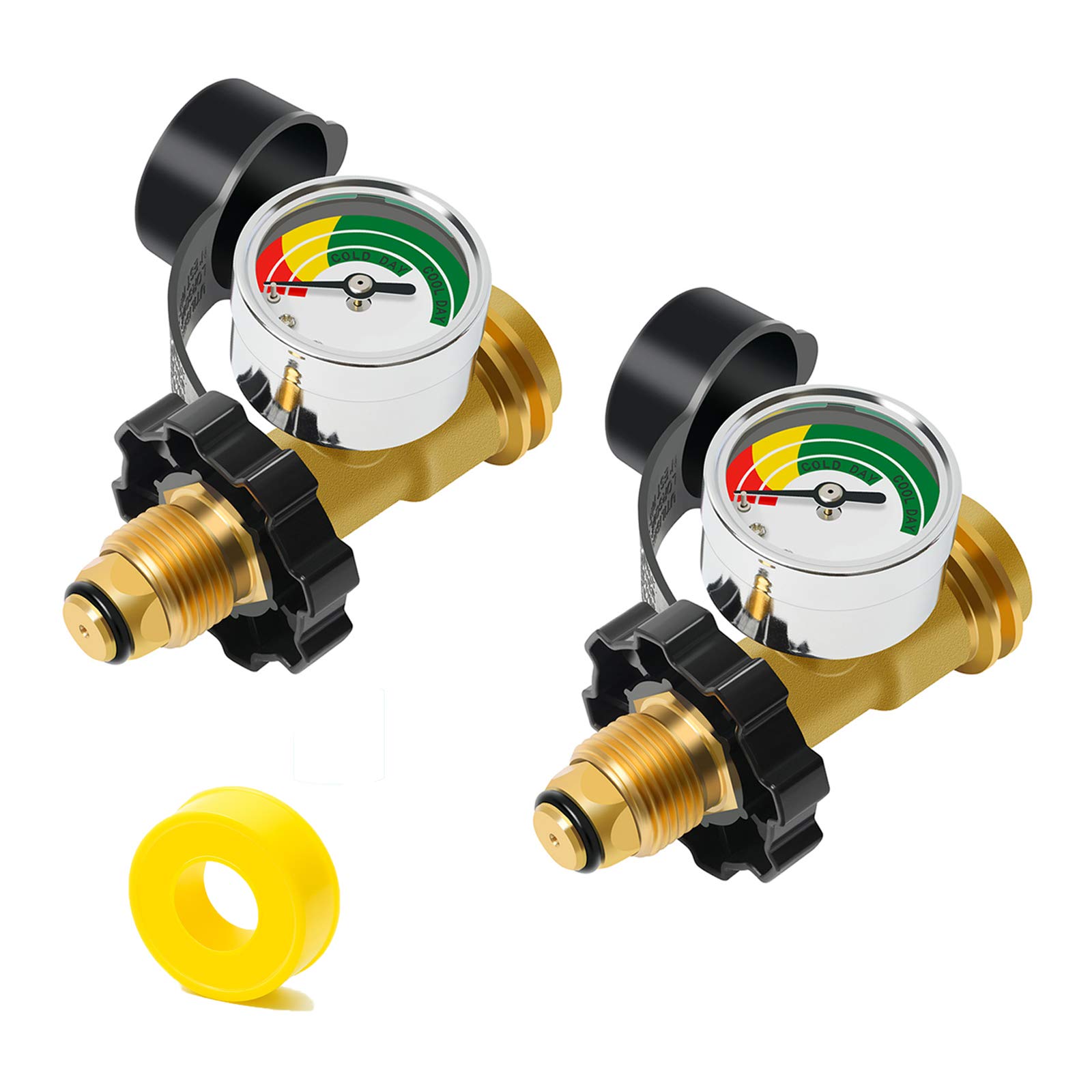 Buy Generep 2 Pack Upgraded Gas High-Pressure Gauge Propane Tank Gauge ...