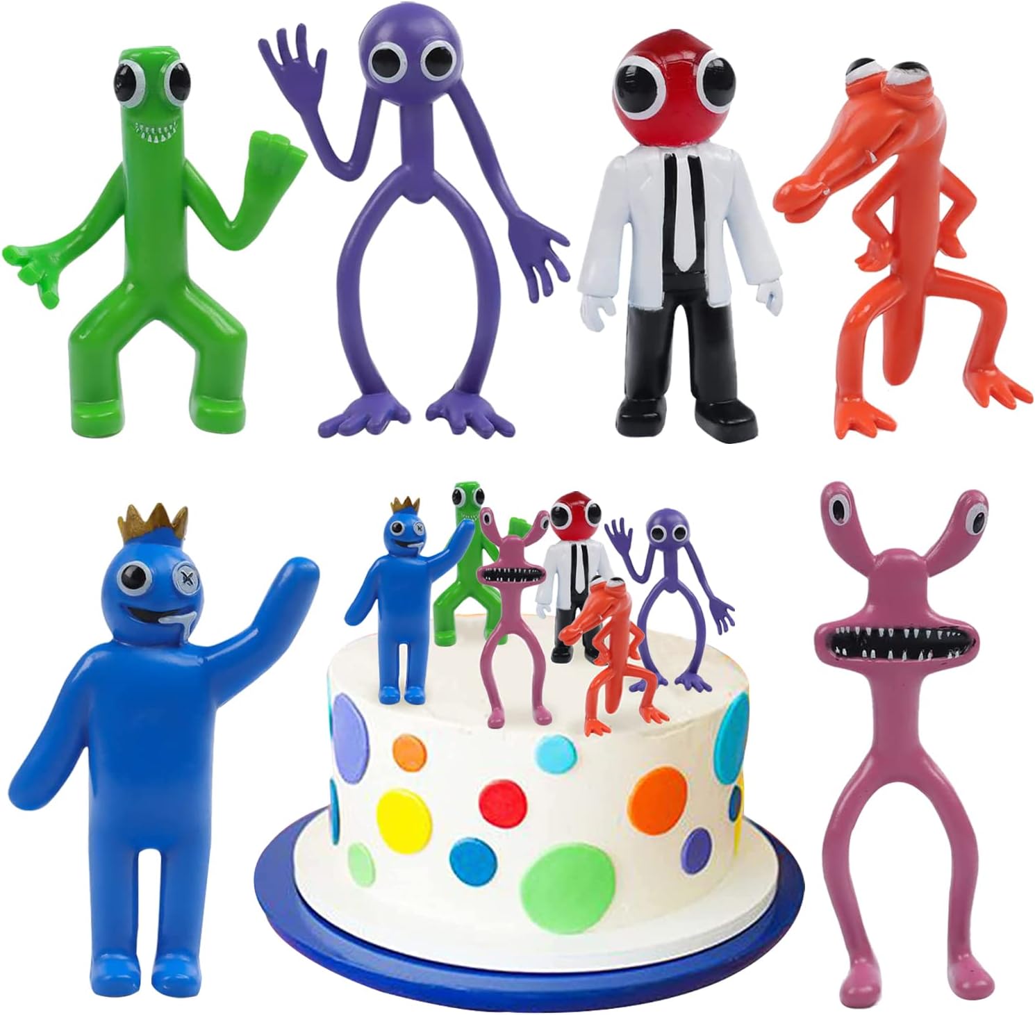 YISKY Rainbow Friends Tortenfigur, 6 Stück Regenbogen Freunde Figuren ...
