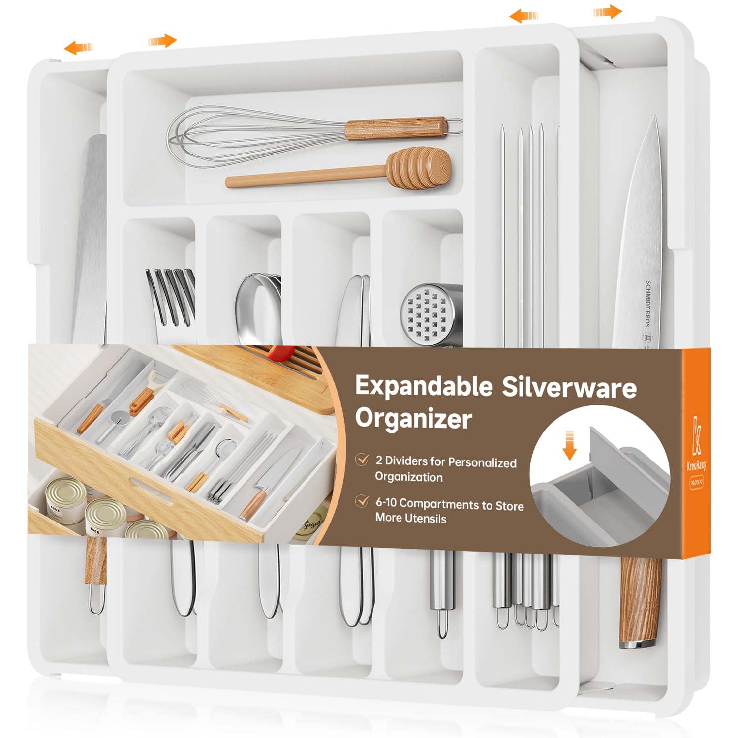KreuRaxy Expandable Drawer Cutlery Organiser Tray for Kitchen ...