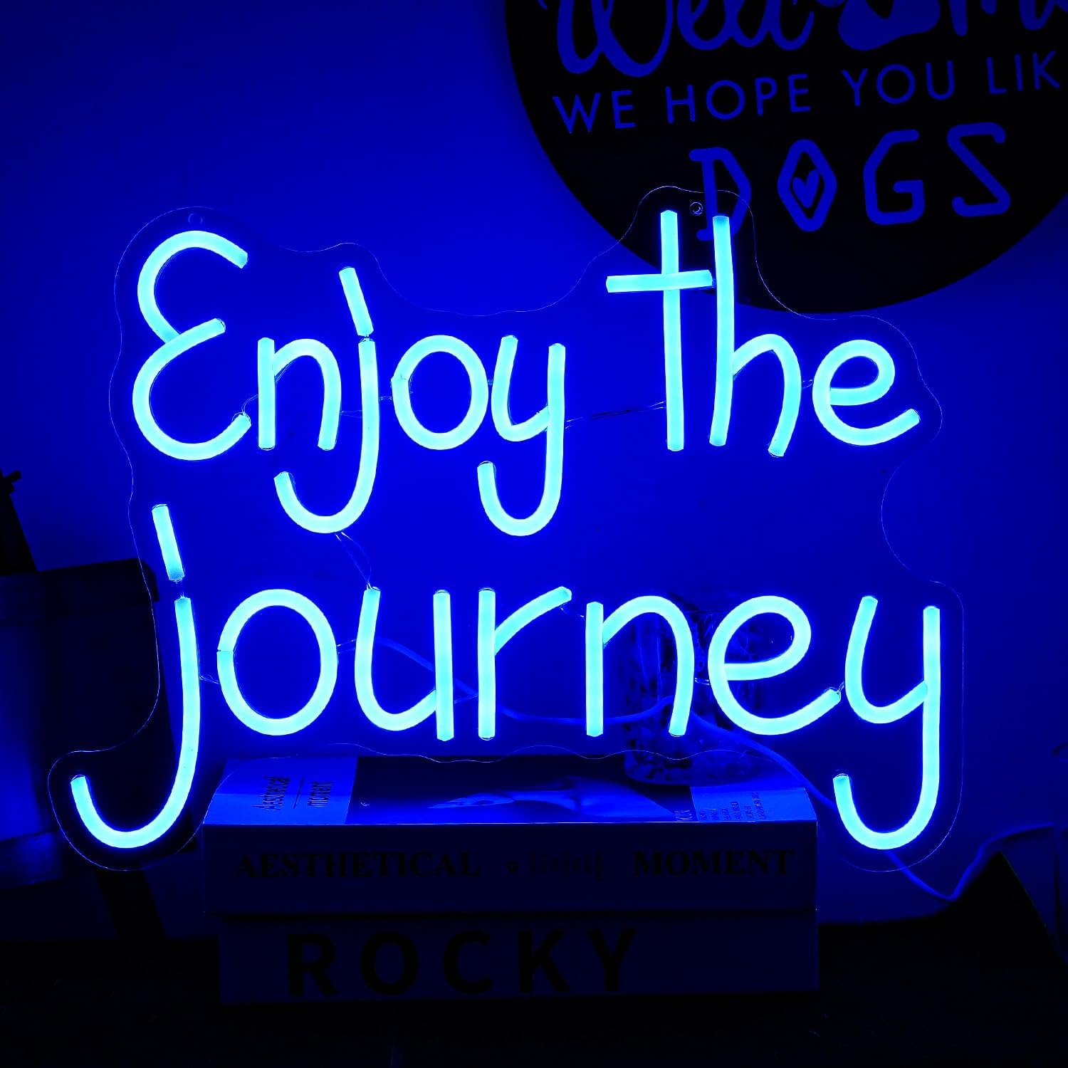 Alkkign Enjoy The Journey Neon Sign Blue Enjoy The Journey LED Light ...