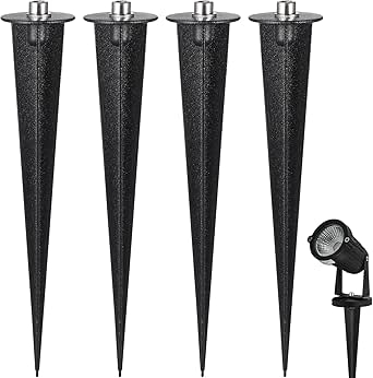 GANAZONO 8 Pcs Threaded Spikes Flood Light Ground Stakes Metal ...