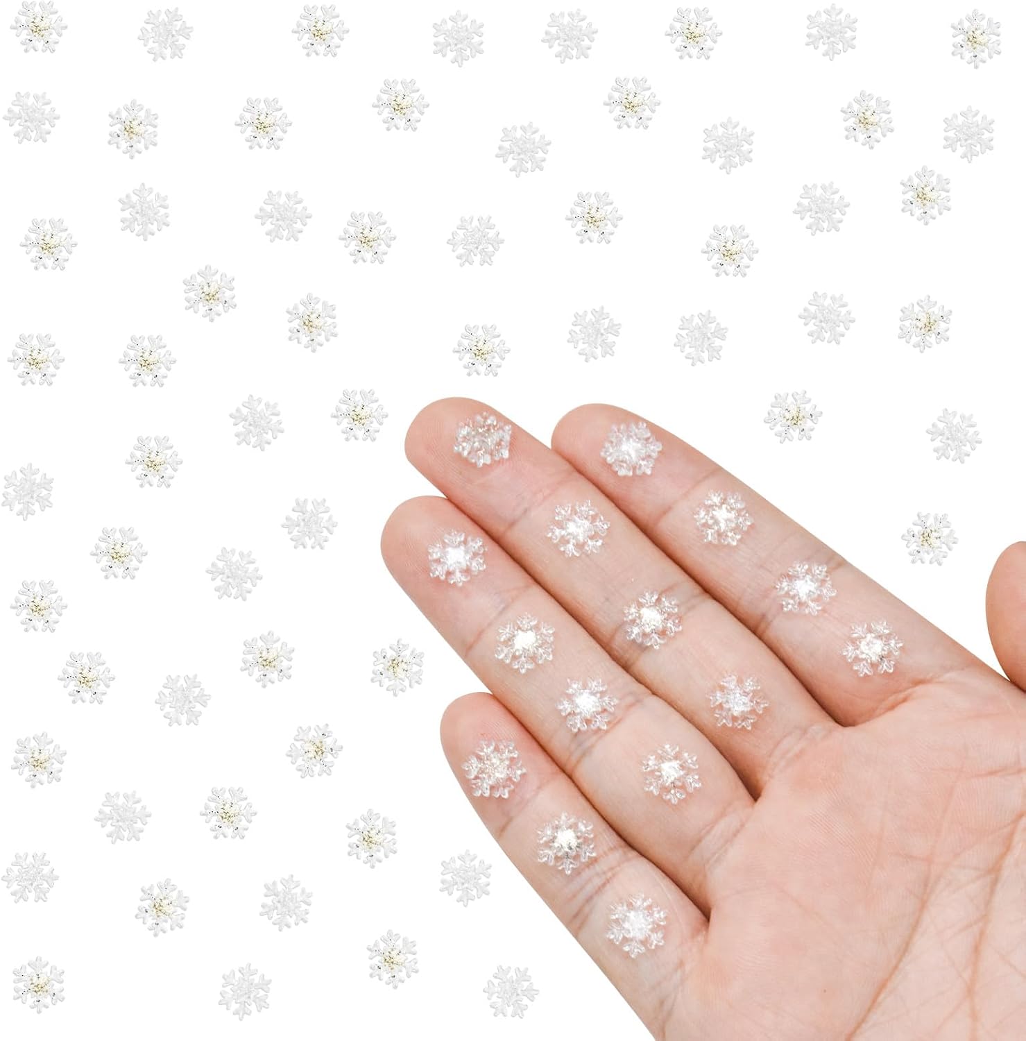 Amazon.com: 200 Pieces Mini Snowflakes for Craft Dollhouse Miniatures ...