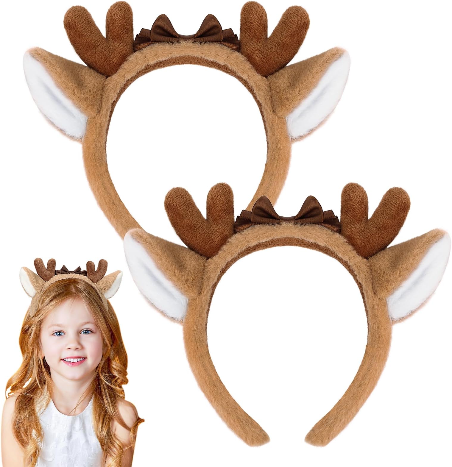 Amazon.com: Shintop Deer Antlers Headbands, 2pcs Cute Reindeer Ears ...