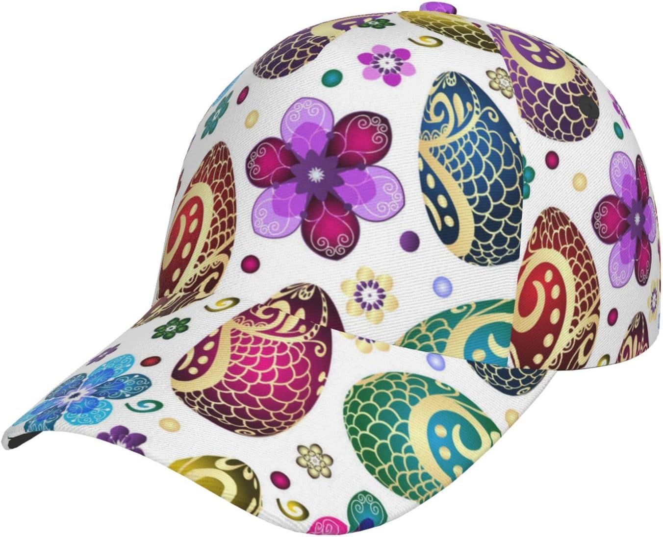 Amazon.com: Cute Easter Bunny Eggs Baseball Cap Adjustable Trucker Caps ...