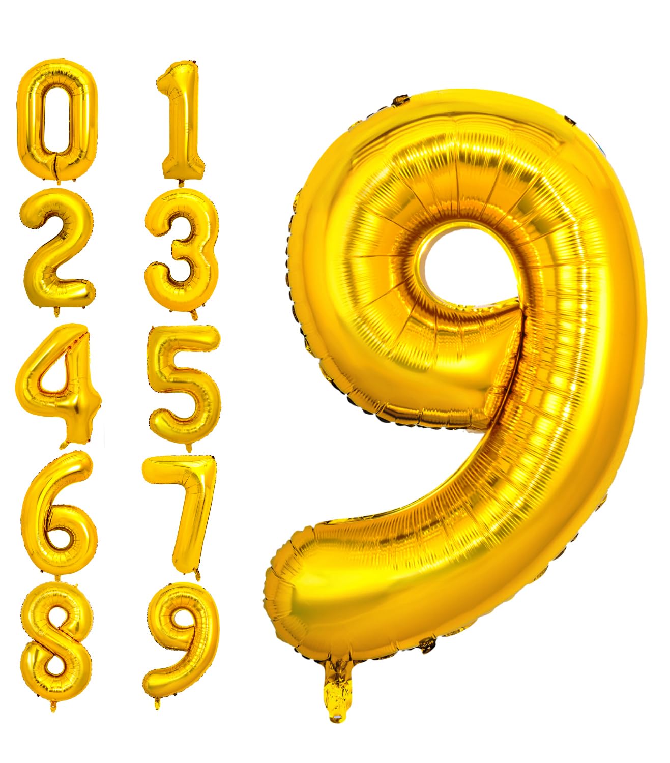 Snapklik.com : 40 Inch Gold Large Numbers Balloons 0-9, Giant Number 9 ...