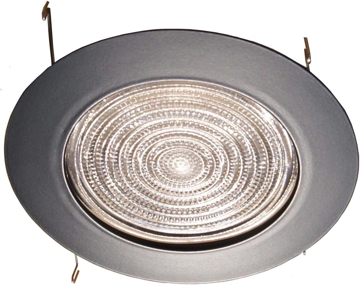 6 Inches Albalite Lens Shower Trim for Recessed Light-(Black)-Fits Halo ...