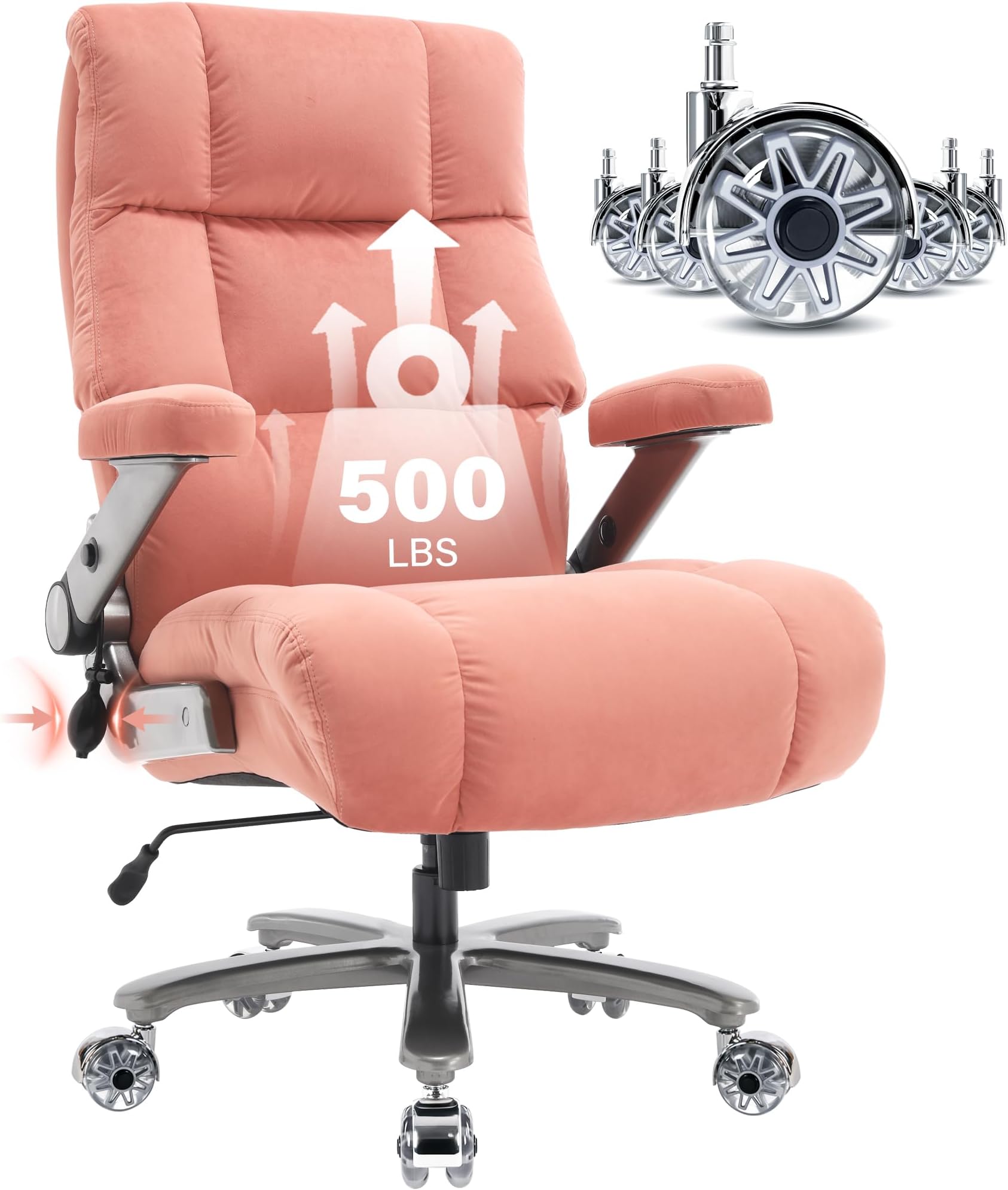 Amazon.com: VUZI 500lbs Big and Tall Office Chair-Large Computer Chair ...
