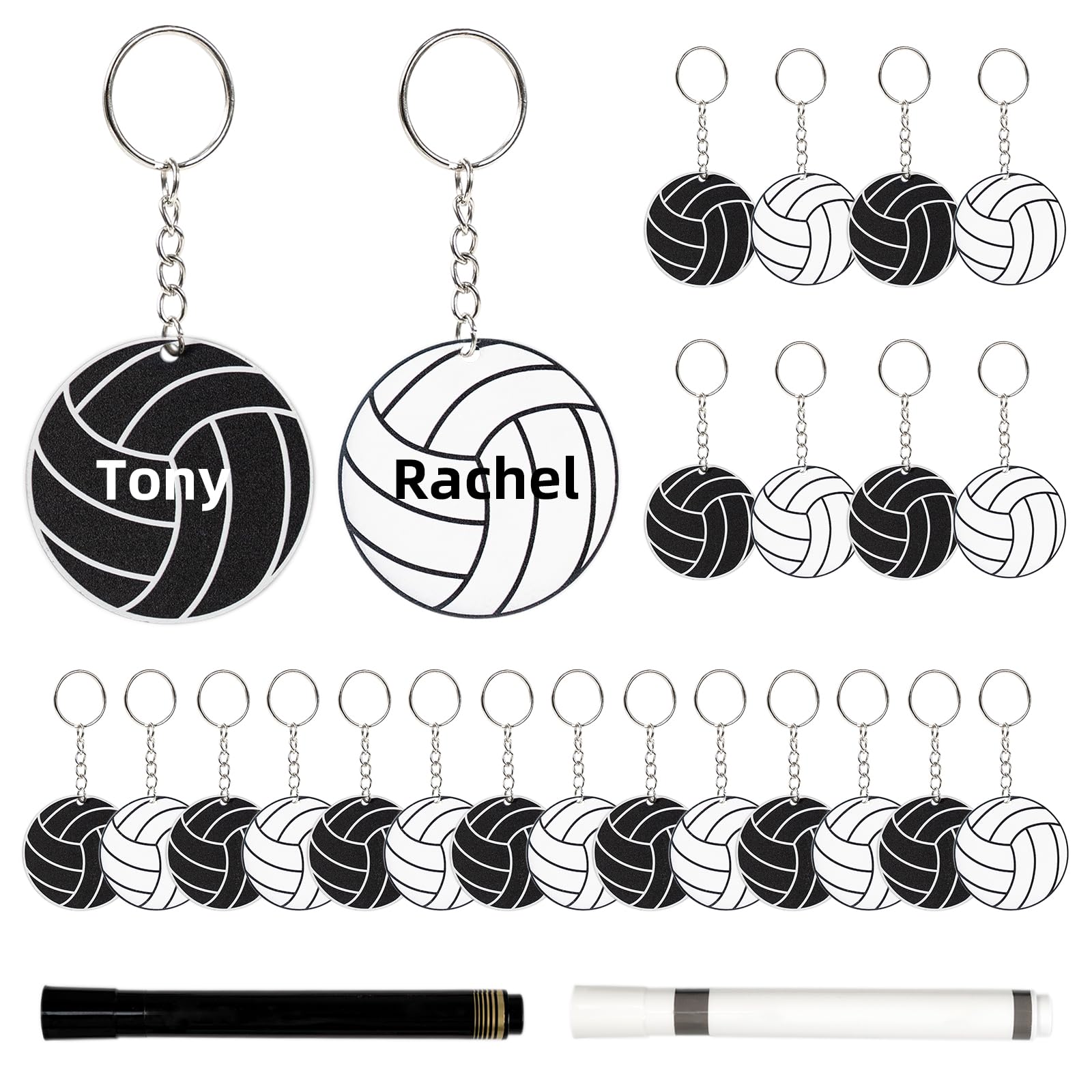 Amazon.com: 24 Pcs Volleyball Acrylic Keychains Volleyball Team Gifts ...