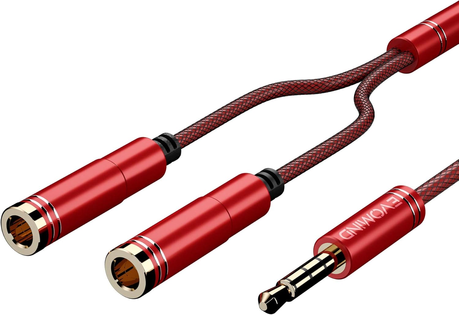 EVOMIND Jack 3.5mm Splitter Male to 2 Female 30CM Audio Adapter ...